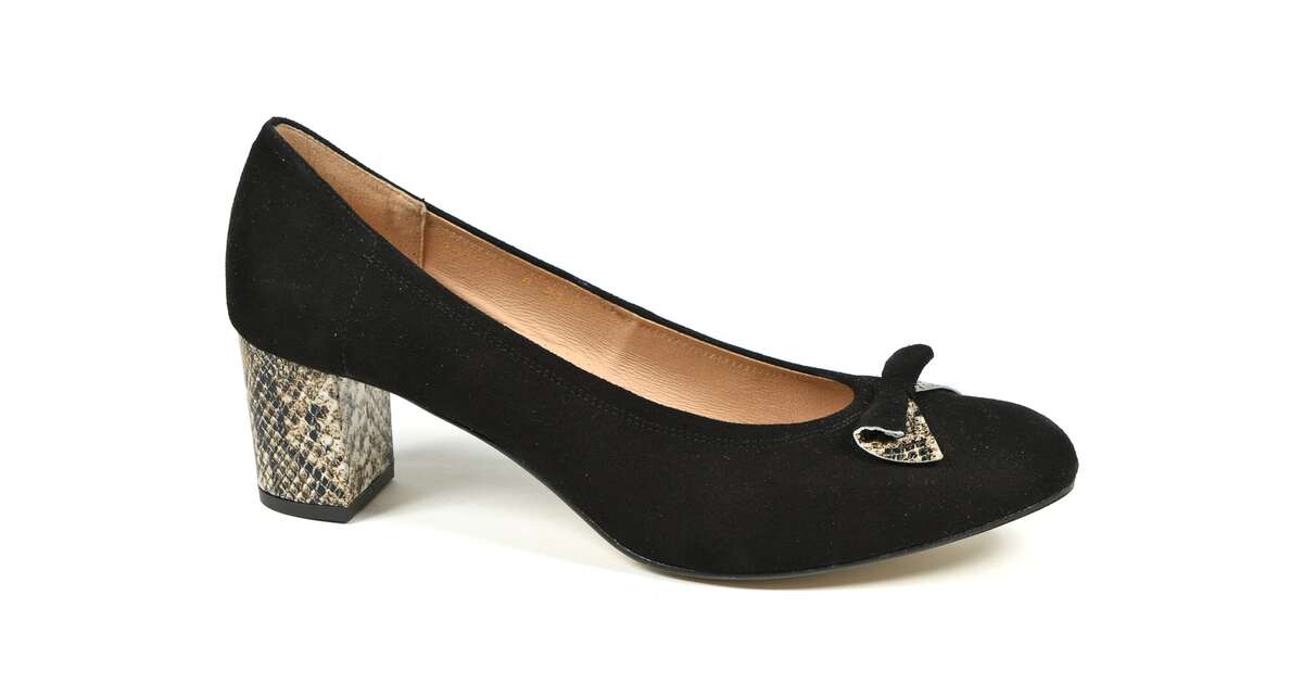 duże rozmiary czółenka AF-523 | AF523-CZARNY-NBK-WĄŻ | butyXL.pl